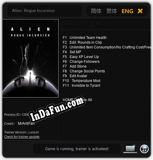 Alien: Rogue Incursion: Cheats, Trainer +11 [MrAntiFan] » Free Download ...