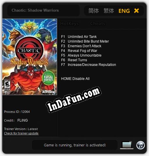 Chaotic: Shadow Warriors: TRAINER AND CHEATS (V1.0.9) » Free Download ...