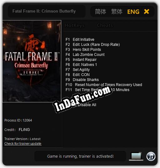 Fatal Frame II: Crimson Butterfly Remake: TRAINER AND CHEATS (V1.0.86 ...