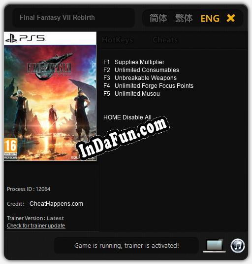 Final Fantasy VII Rebirth: Cheats, Trainer +5 [CheatHappens.com] » Free ...