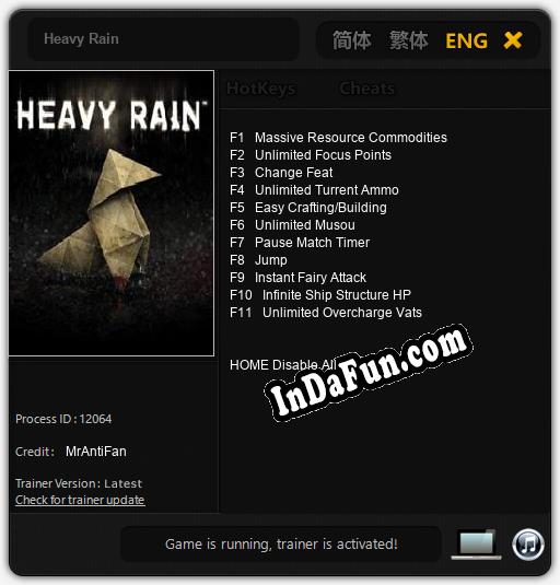 Heavy Rain: Trainer +11 [v1.1] » Free Download PC Games - Direct Links ...