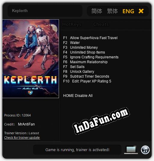 Keplerth: Trainer +10 [v1.2] » Free Download PC Games - Direct Links - Torrent