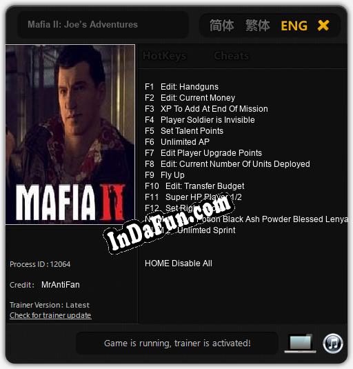 Mafia II: Joe’s Adventures: Cheats, Trainer +14 [MrAntiFan] » Free ...