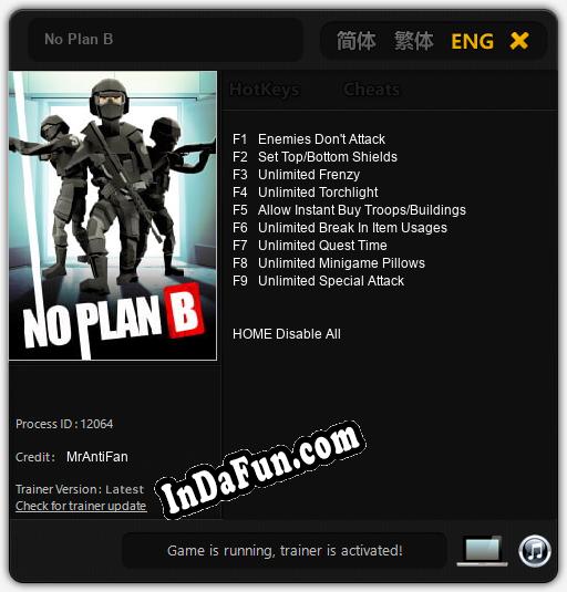 No Plan B: Cheats, Trainer +9 [MrAntiFan] » Free Download PC Games - Direct Links - Torrent