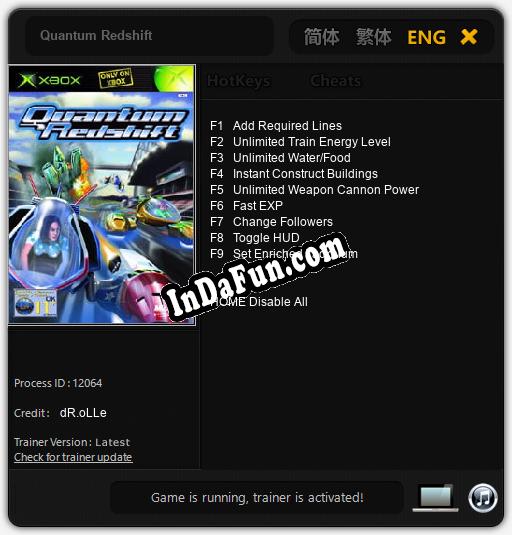 Quantum Redshift: Trainer +9 [v1.1] » Free Download PC Games - Direct Links - Torrent