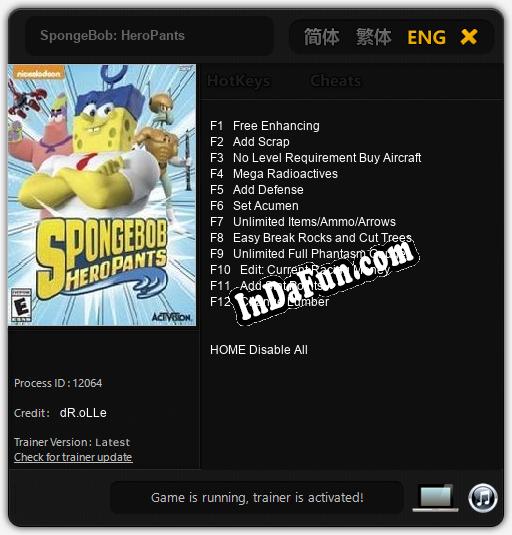 SpongeBob: HeroPants: TRAINER AND CHEATS (V1.0.43) » Free Download PC ...