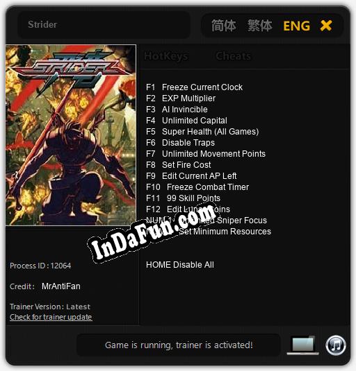 Strider: Cheats, Trainer +14 [MrAntiFan] » Free Download PC Games - Direct Links - Torrent