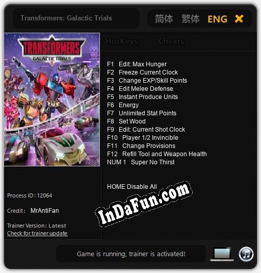 Transformers: Galactic Trials: TRAINER AND CHEATS (V1.0.67) » Free Download PC Games - Direct ...