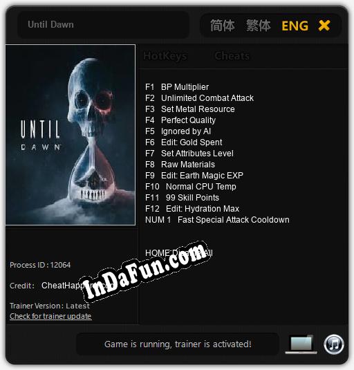 Trainer for Until Dawn [v1.0.5] » Free Download PC Games - Direct Links ...